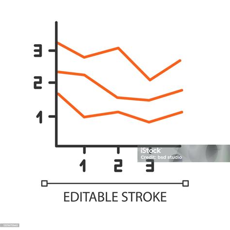 영역 차트 선형 아이콘입니다 세그먼트를 통해 그래프를 늘입니다 마케팅 프리젠 테이션 비즈니스 보고서 시각화 가는 선 그림입니다 등고선 기호입니다 벡터 절연 윤곽선 도면 편집