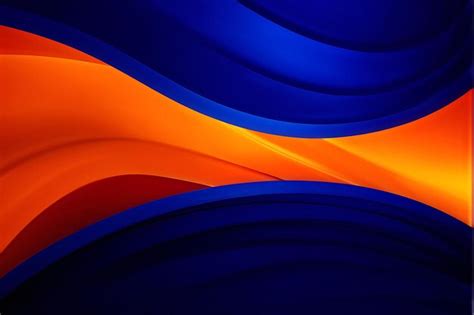 Abstract Background With Curved Orange And Blue Shapes Premium Ai Generated Image