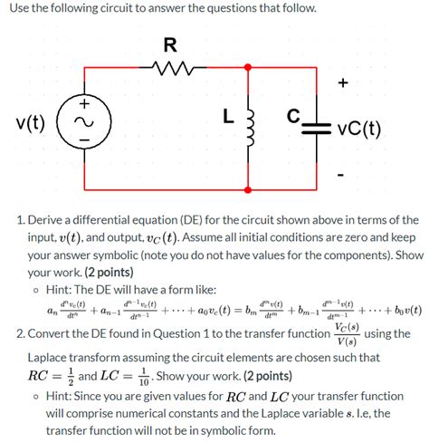 Solved Use The Following Circuit To Answer The Questions Chegg