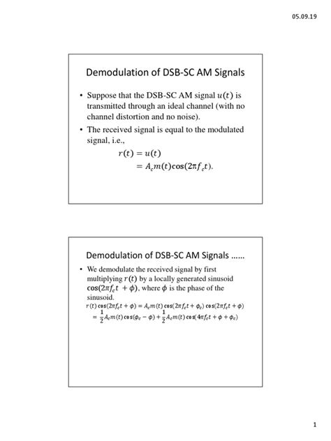 Demodulation Of Dsb Sc Am Signals Pdf Signal Processing Telecommunications