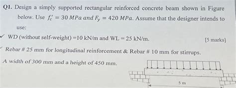 Solved Q1 Design A Simply Supported Rectangular Reinforced