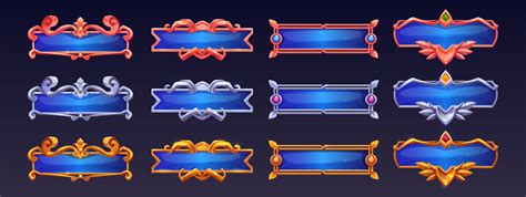 Game Ui Frames Gold Silver Copper Medieval Menu 16264307 Vector Art At