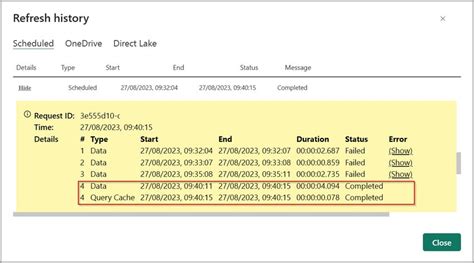 Power Bi Service Dataset Refresh History Updates