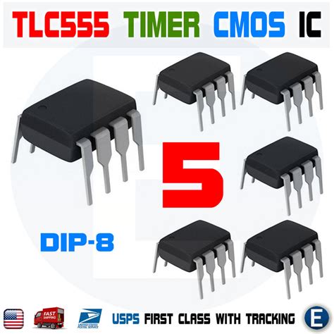 5pcs Tlc555 Tlc555cp Coms Dip 8 Timer Texas Instruments Ti Lincmos Tim Eelectronicparts