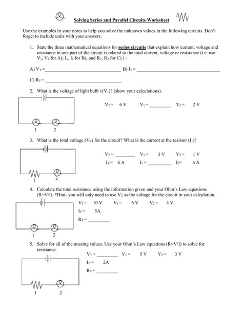 How To Distinguish Between Series And Parallel Circuits Worksheet