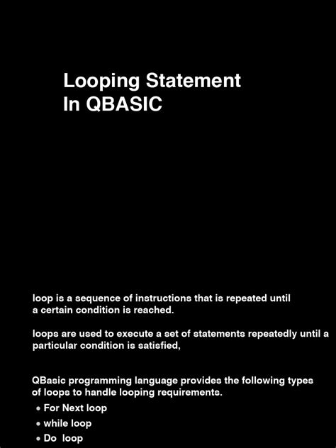 Bca 1st Year Topic Qbasic Looping Statement Min Pdf Teaching Methods And Materials