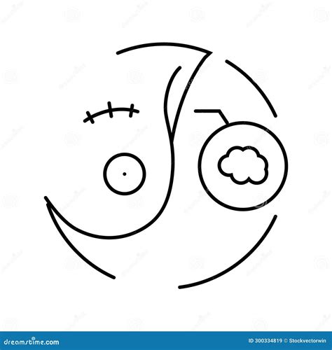 Lumpectomy Surgery Line Icon Vector Illustration Stock Vector Illustration Of Shape Plastic