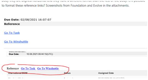 Formatting Reference Links In The Mail Body Of Evolve Dwitcher Technology