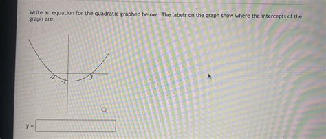 Solved Write An Equation For The Quadratic Graphed Below