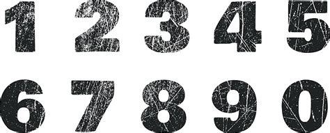 Grunge Numbers Vector Illustration Splat Rough Distressed Vector Splat