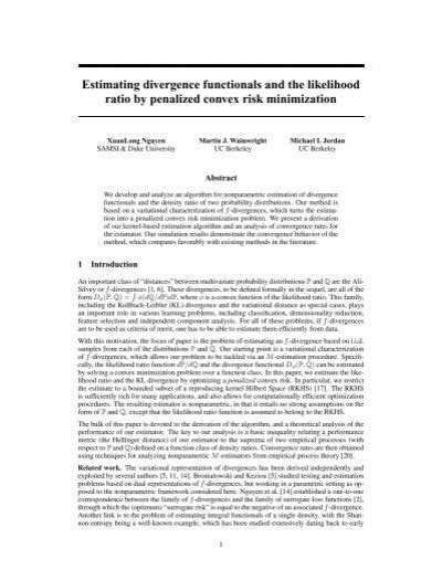 Estimating Divergence Functionals And The Likelihood Ratio By