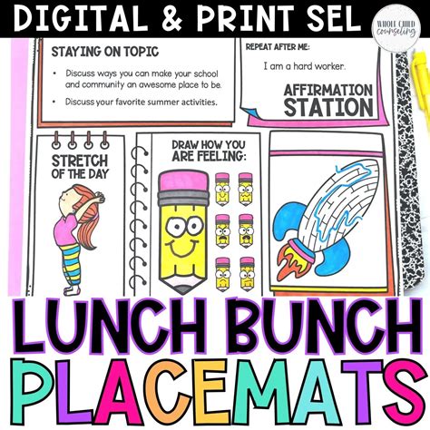 Lunch Bunch Placements Print And Digital