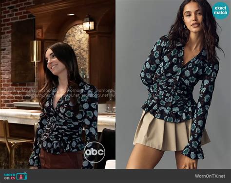 Wornontv Mollys Floral Ruched Top On General Hospital Kristen