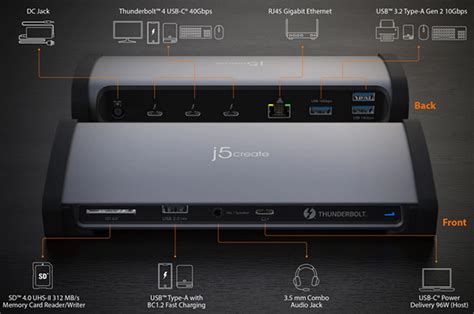 J Create Jtd In K Thunderbolt Docking Station With W Pd Jtd Mwave