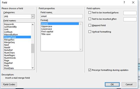 adding merge fields to a document aryza australia
