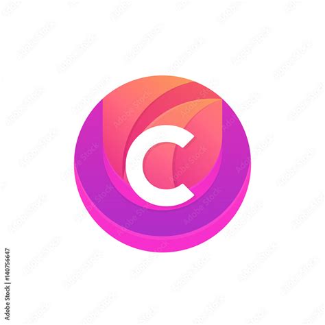Letter C Logo Abstract Circle Shape Element Vector Round Company Icon Letter C Logo Abstract Circle Shape Element Vector Round Company Icon