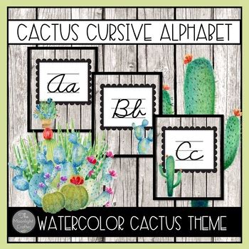 Cactus Cursive Alphabet With EDITABLE COMPONENTS TpT