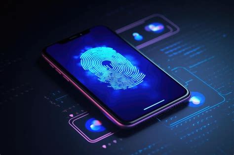 Premium Photo Smartphone With Fingerprint Biometric Identification Data Protection