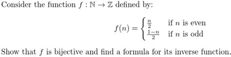 Solved Consider The Function Fn→z Defined By Fn 2n21−n