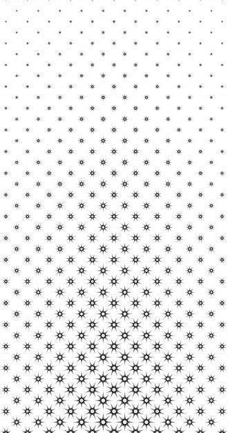 Monochrome Star Pattern Geometrical Halftone Abstract Vector Background