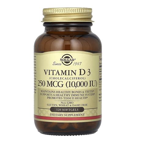 Купити Solgar Vitamin D3 250 mcg 10000 IU 120 капсул 35872 в інтернет ...