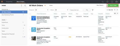create new work and attach to containers properties or projects sitecapture