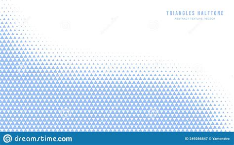 Triangle Halftone Geometric Pattern Vector Smooth Curved Border Blue Background Stock Vector