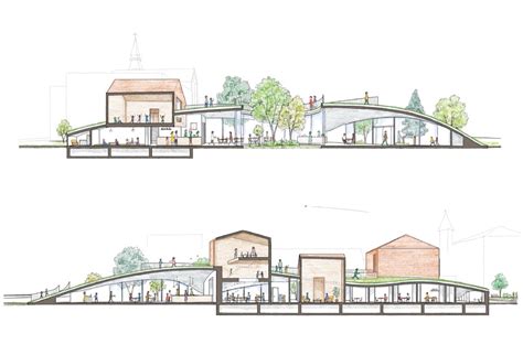 建築 断面図 Section Architecturesketch Drawing 手書き イラスト Landscape Architecture Graphics Architecture