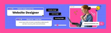 Free Vector Hand Drawn Web Designer Linkedin Banner Template