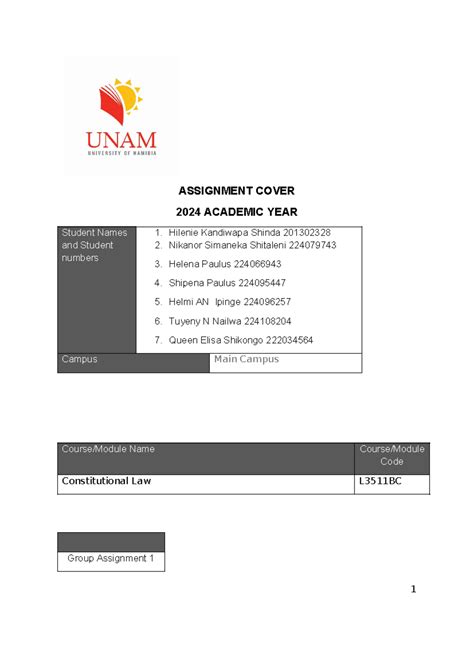 Finally Done Con Law Assignment Draft Assignment Cover 2024