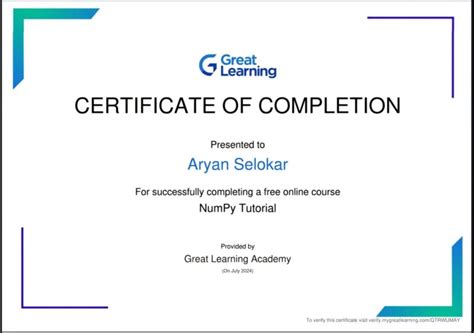 Completed Numpy Course Aryan Selokar Posted On The Topic Linkedin