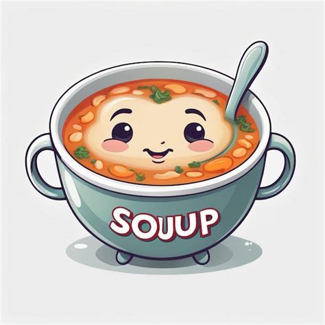 Soup Cartoon Illustration Very Cute Premium Ai Generated Image