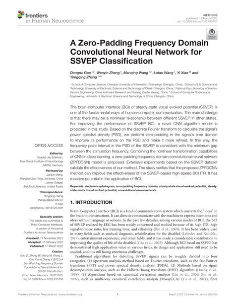 pdf a zero padding frequency domain convolutional neural network for