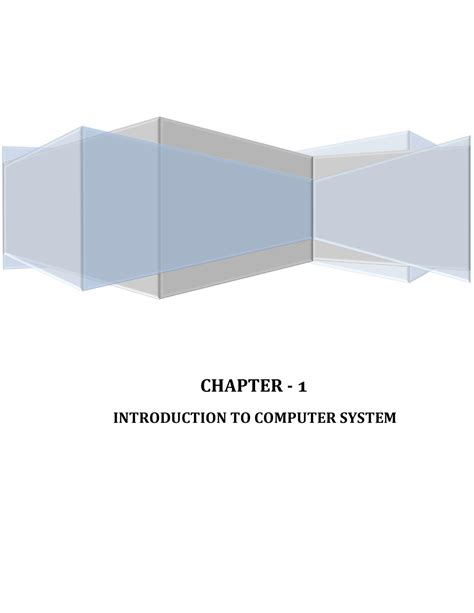 Introduction To Computer System Summary Notes CHAPTER 1 INTRODUCTION TO COMPUTER SYSTEM