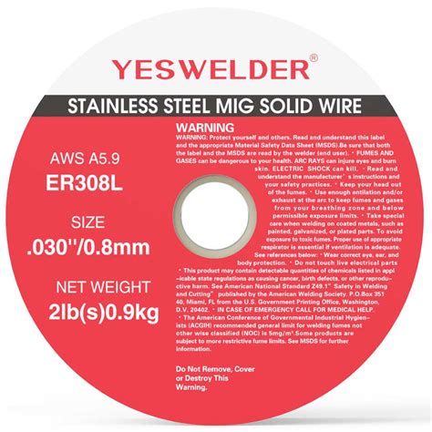 Er308l 2lb Spool Stainless Steel Solid Mig Welding Wire Yeswelder