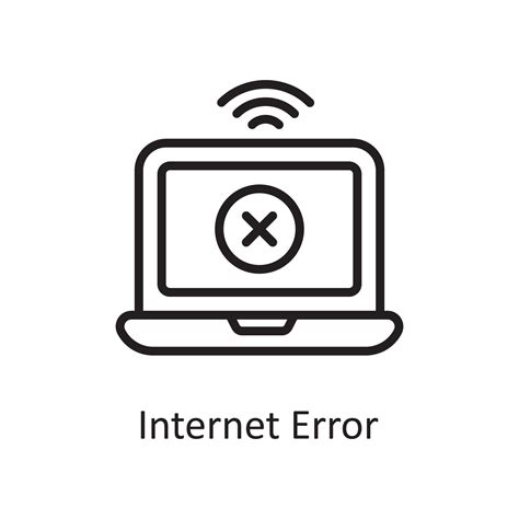 Internet Error Outline Icon Design Illustration Web Hosting And Cloud Services Symbol On White