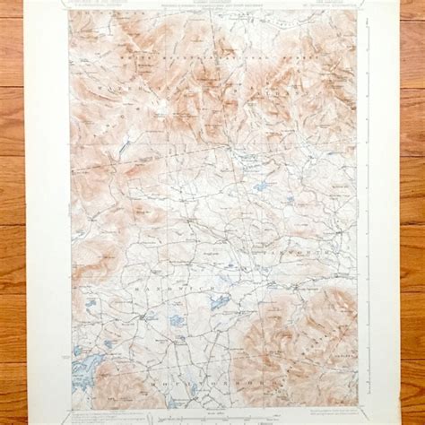 Antique Map Of Squam Lake Etsy