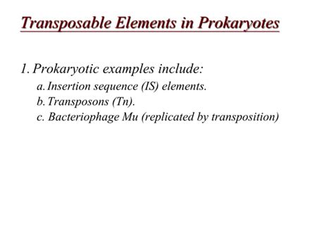 Transposable Elements And Transposon Mutagenesis Ppt