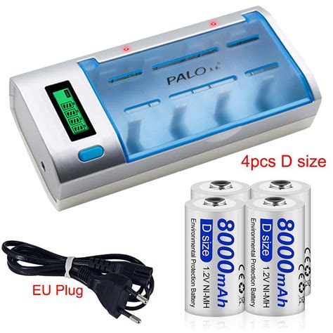 PALO Аккумуляторная батарейка D, 1,2 В, 8000 мАч, 4 шт - купить с ...