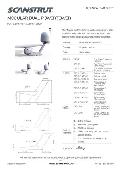 Scanstrut Dpt R Comp Modularer Dual Powertower Für Radar Kompakt