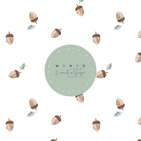 Mini Autumn Acorn Leaf Simple Seamless Fabric Design Meadow