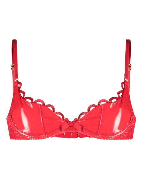 Agent Provocateur Red Zarya Demi Cup Bra Smart Closet