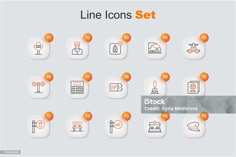 기차 운전사 모자 기차역 화장실 대기실 카페 및 레스토랑 위치 여권 철도 및 티켓 아이콘을 전환하기위한 화살표를 설정하십시오 벡터 가정의 방에 대한 스톡 벡터 아트 및 기타
