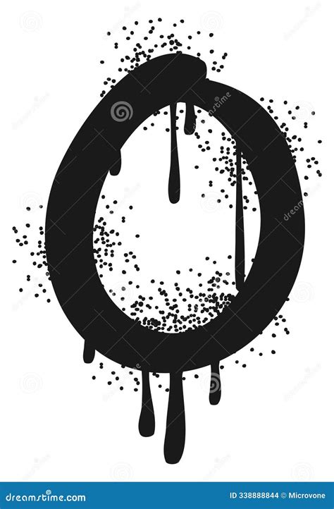 Zero Number In Dripping Graffiti Style Street Style Font Stock Vector Illustration Of Stain