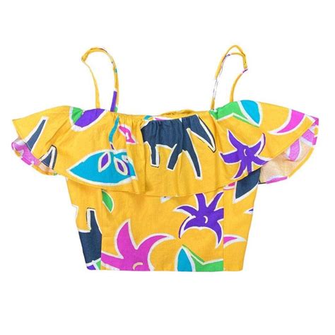 Zara Yellow Smocked Crop Top Nwot Size Xs Pit To Depop