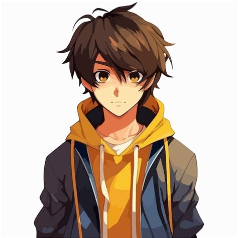 Jovem Desenho De Ilustração Vetorial De Personagem De Estilo Anime