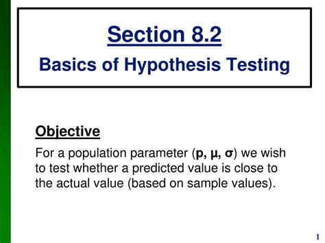 Ppt Section 8 2 Basics Of Hypothesis Testing Powerpoint Presentation Id 6201993