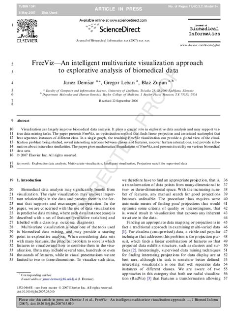 Pdf Freeviz An Intelligent Multivariate Visualization Approach To
