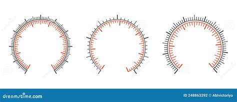 Set Of Measuring Dashboard Templates With Two Round Charts Manometer Barometer Speedometer