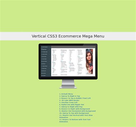 12种不同风格css3垂直导航菜单栏